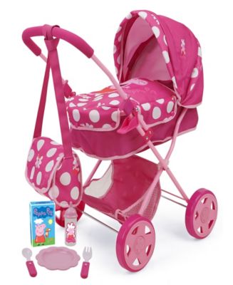 Peppa Pig Baby Classic Pink White Dots Doll Pram Set - Macy's