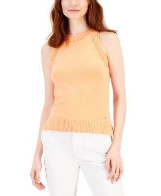 Tommy Hilfiger Women's Crochet Trimmed Sleeveless Tank Top - Macy's