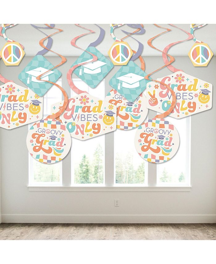 Big Dot of Happiness Groovy Grad Hippie Graduation Party Hanging Decor ...