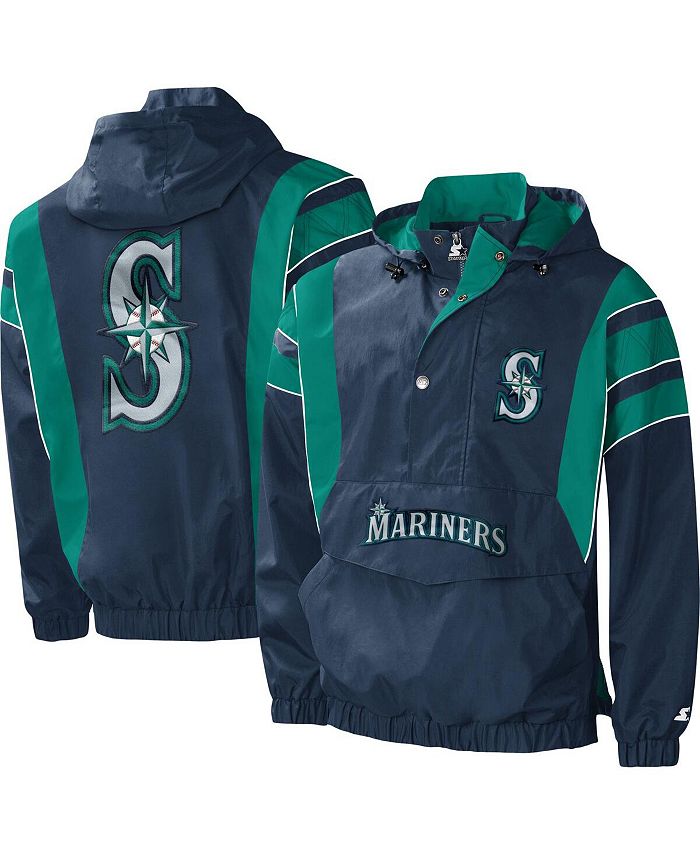 Starter Men's Navy Seattle Mariners Impact Hoodie Half-Zip Jacket - Macy's