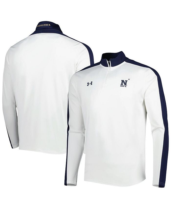 Under Armour Men's White Navy Midshipmen Lightweight Mock Neck ...