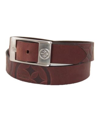 Men's Pittsburgh Steelers Brandish Leather Belt - Brown - Macy's