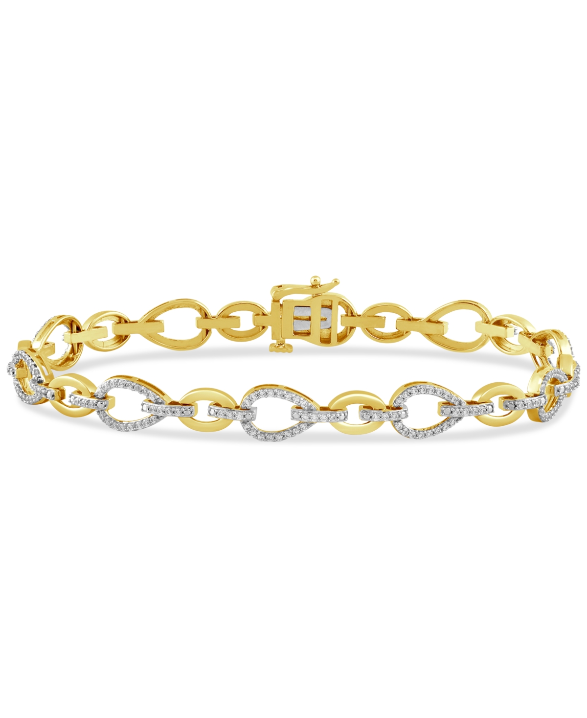 Click here for Diamond Open Pear Link Bracelet (1 ct. t.w.) in 14... prices