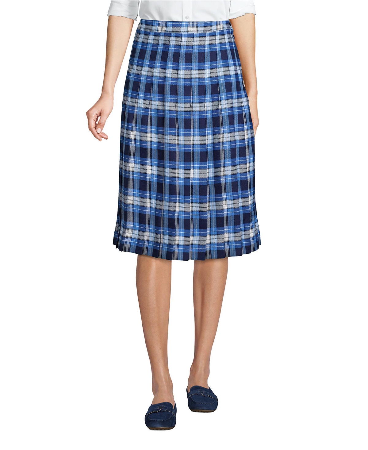Lands' End Women's School Uniform Plaid Pleated Skirt Below The Knee In ...