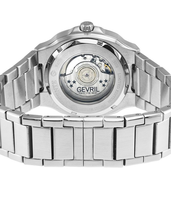 GV2 by Gevril Men's Potente Swiss Automatic Silver-Tone Stainless Steel ...