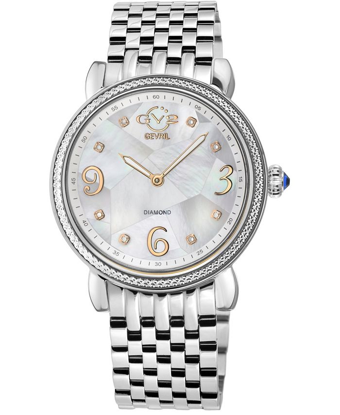 GV2 by Gevril Women's Ravenna Swiss Quartz Silver-Tone Stainless Steel ...