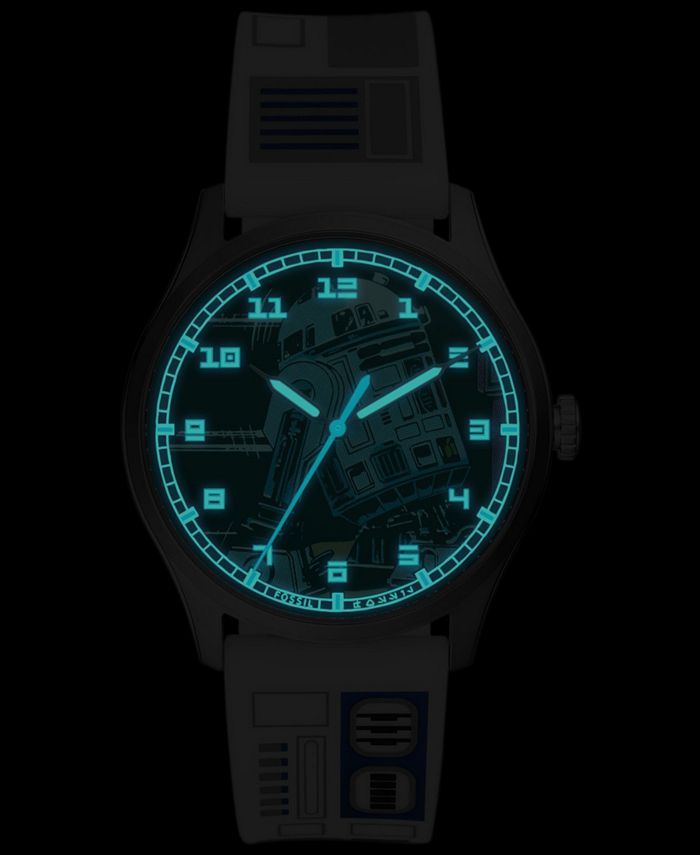 Fossil Unisex Special Edition Star Wars R2-D2 Three-Hand White Silicone ...