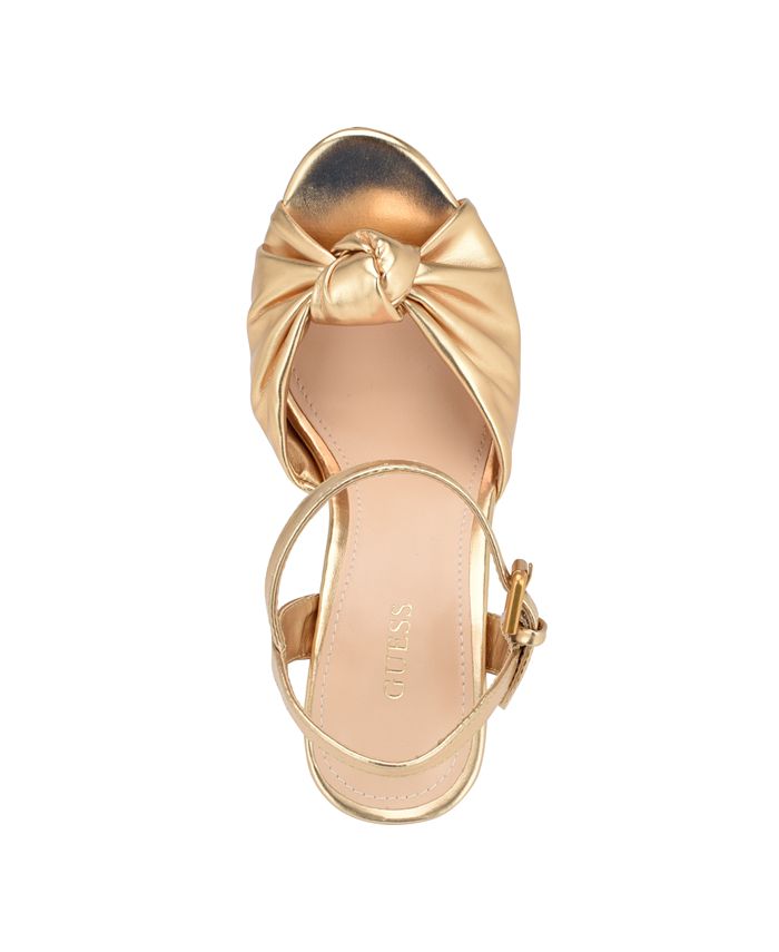 GUESS Women's Yipster Platform Cork Wedge Sandals - Macy's