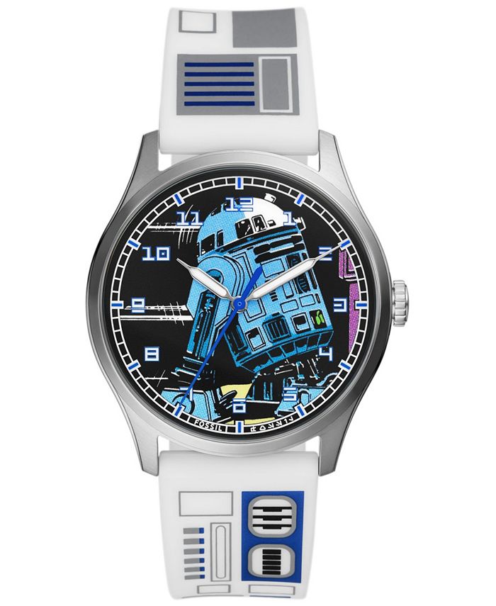 Fossil Unisex Special Edition Star Wars R2-D2 Three-Hand White Silicone ...