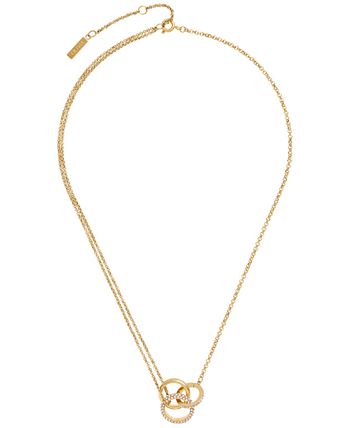 Olivia Burton 18K Gold-Plated Crystal Interlink Necklace - Macy's