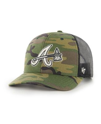 Men's '47 Brand Camo Atlanta Braves Trucker Snapback Hat - Macy's