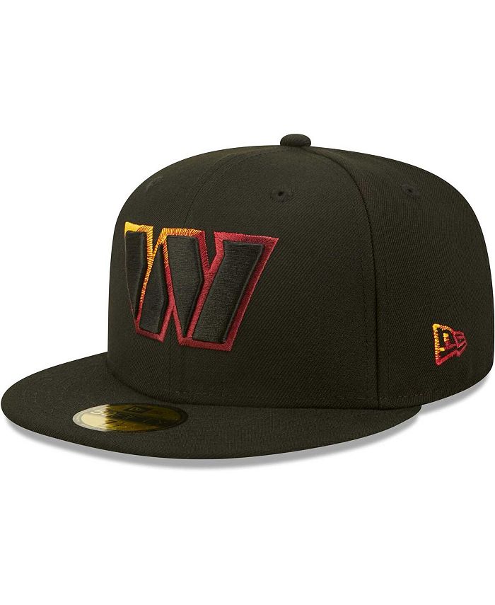 New Era Men's Black Washington Commanders Color Dim 59FIFTY Fitted Hat ...