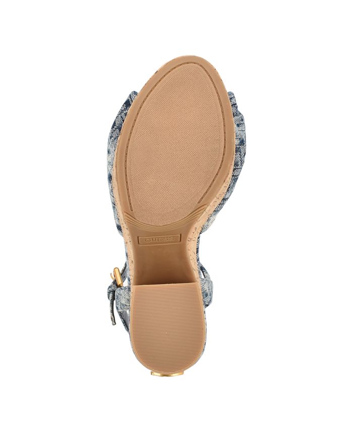 GUESS Women's Yipster Platform Cork Wedge Sandals & Reviews - Sandals ...