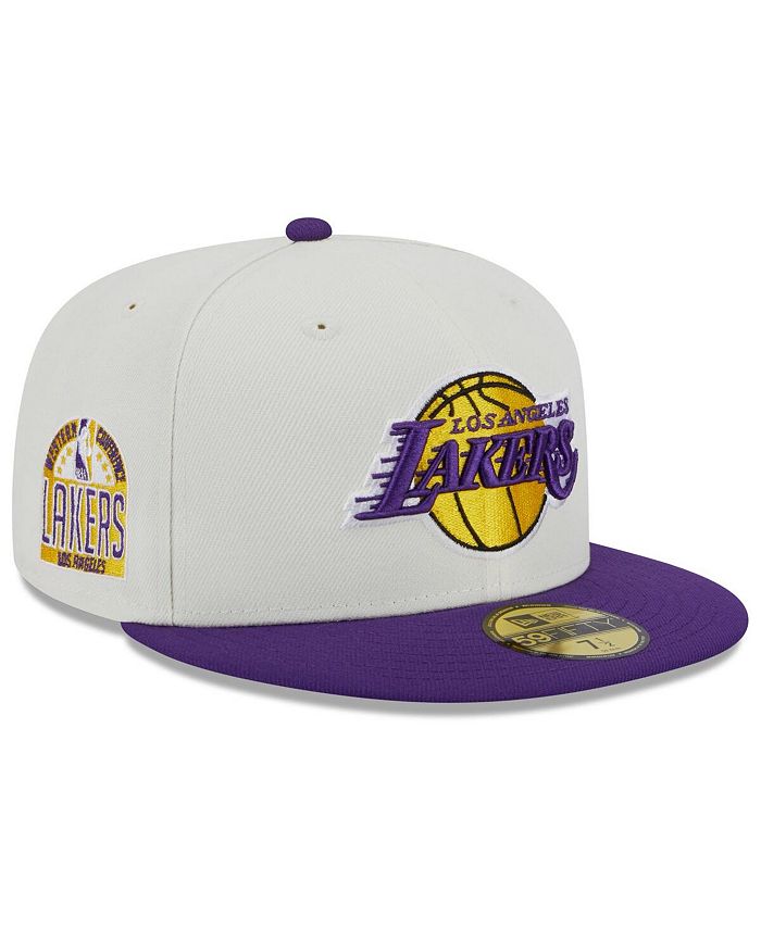 New Era Men's Cream Los Angeles Lakers Retro City Conference Side Patch ...