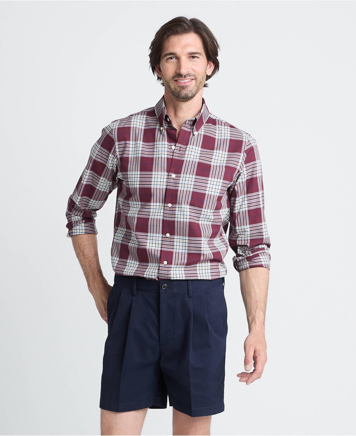 Click here for Lands End Mens Comfort Waist Pleated 6 No Iron Chi... prices