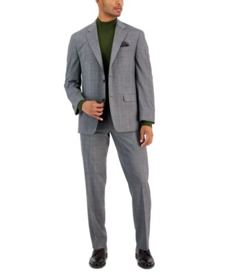 Sean John Men's Classic-Fit Gray & Red Plaid Suit Separates - Macy's