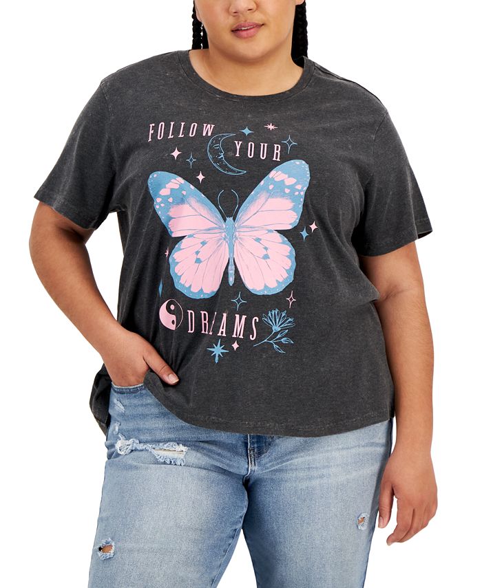 Rebellious One Trendy Plus Size Butterfly Dreams T Shirt Macys