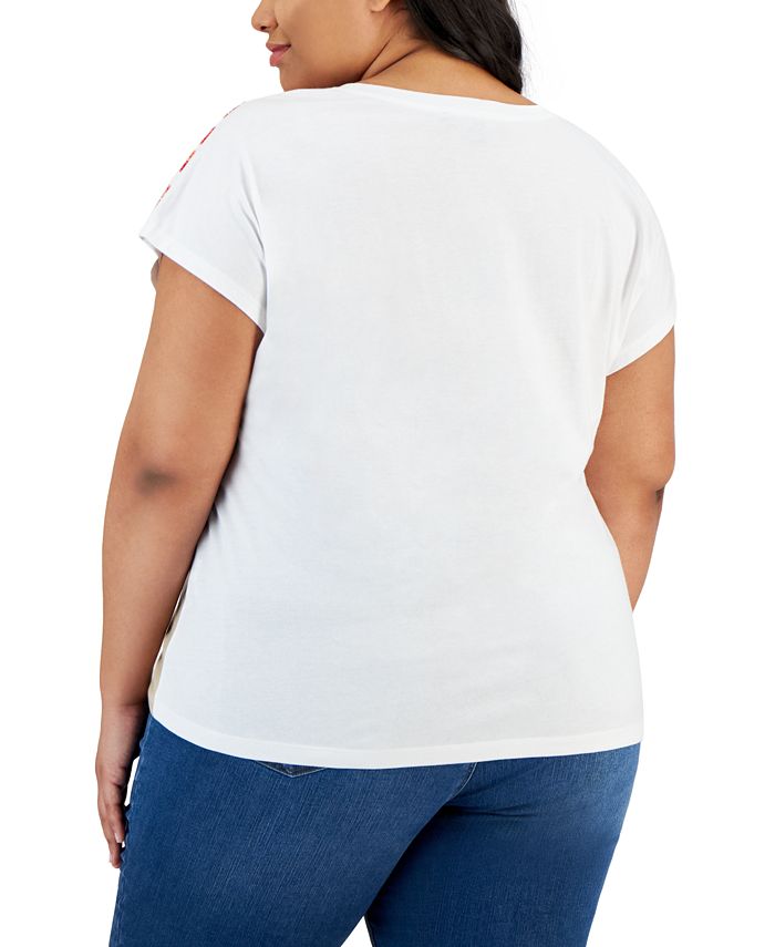 Tommy Hilfiger Plus Size Ombre Floral Print T-Shirt - Macy's