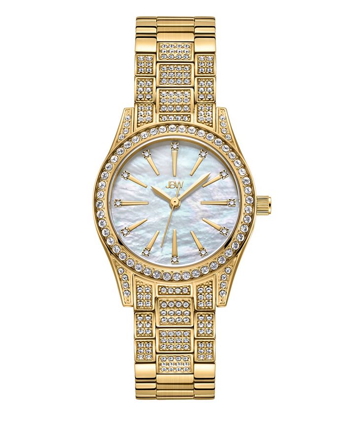 Jbw Women's Cristal Spectra 18k Gold-plated Stainless Steel Diamond ...