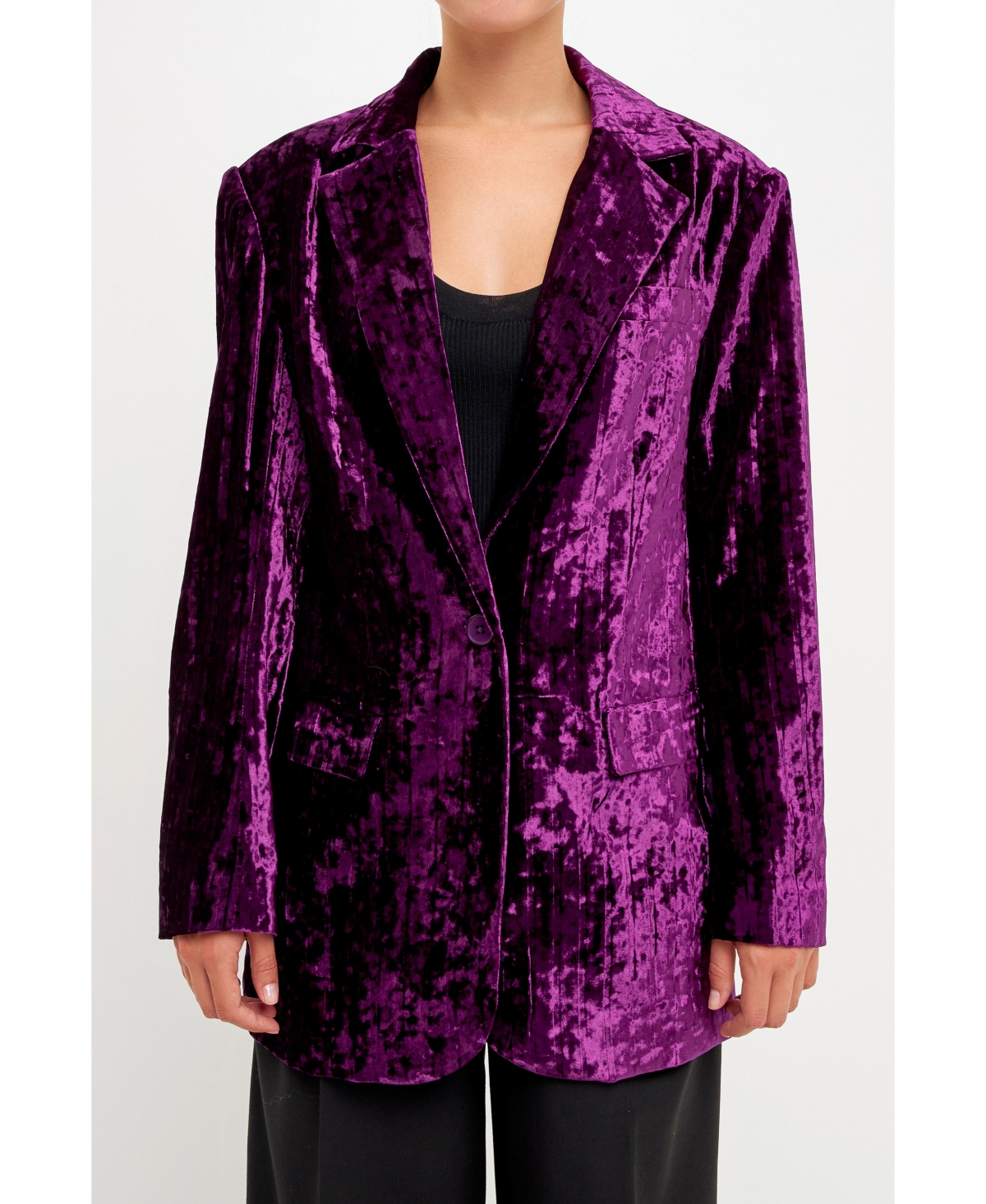 Click here for endless rose Womens Oversized Velvet Blazer - Orch... prices