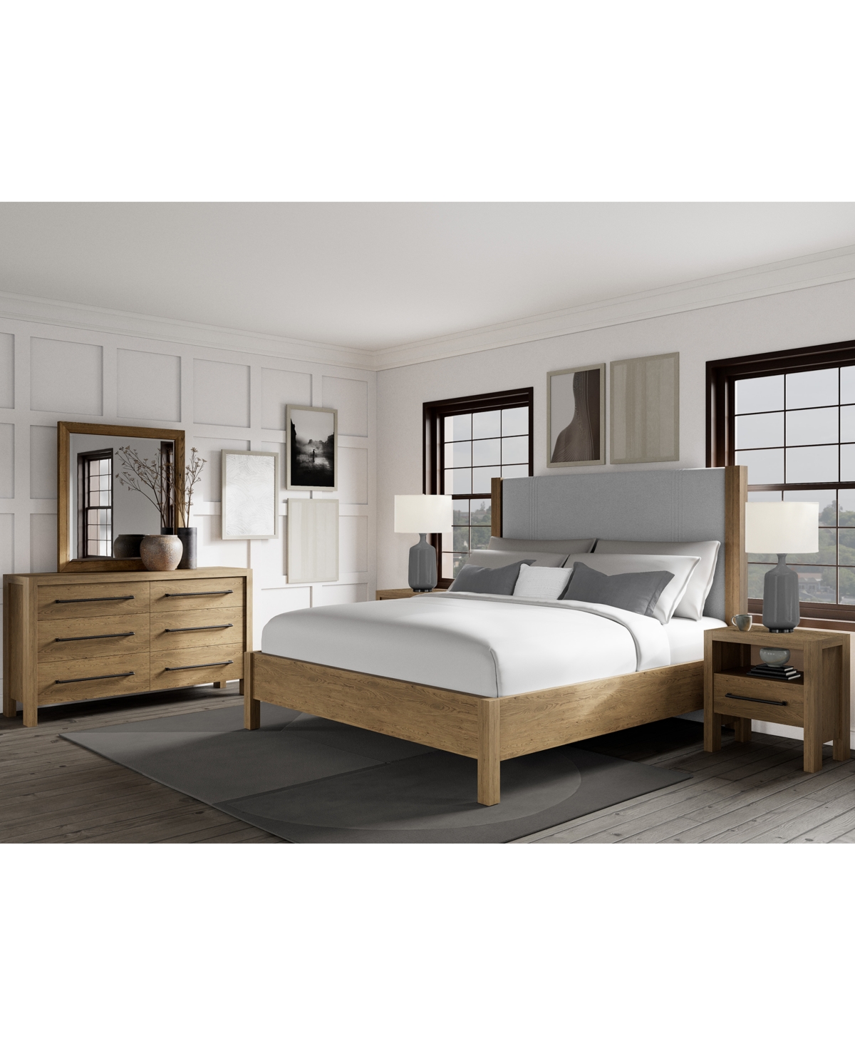 Click here for Davie King 3-Pc. Set (Upholstered Bed  Dresser & 1... prices