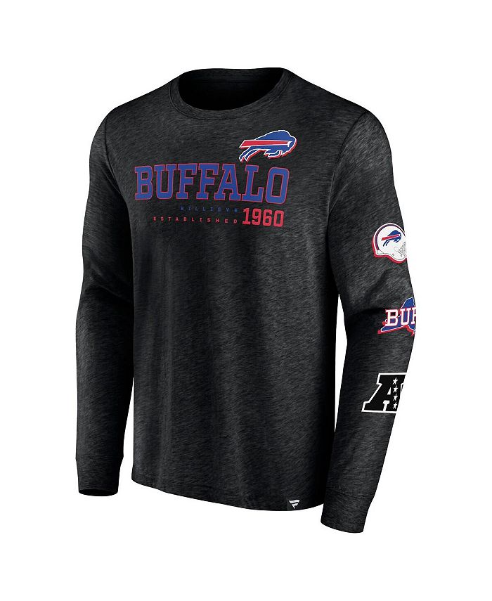 Fanatics Men's Heather Black Buffalo Bills High Whip Pitcher Long Sleeve T-shirt - Macy's