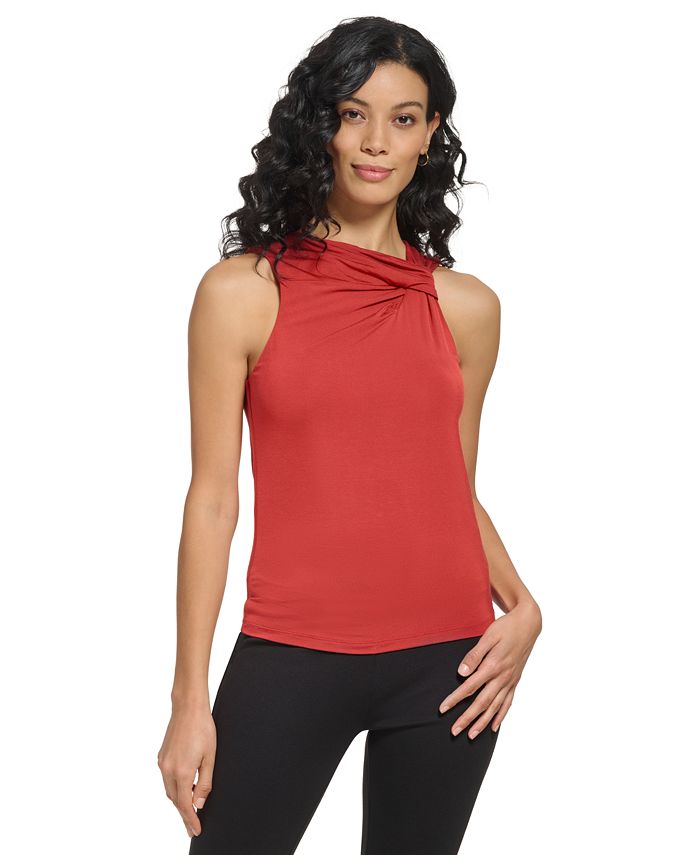 DKNY Women's Gathered-Neck Asymmetrical Tank Top - Macy's