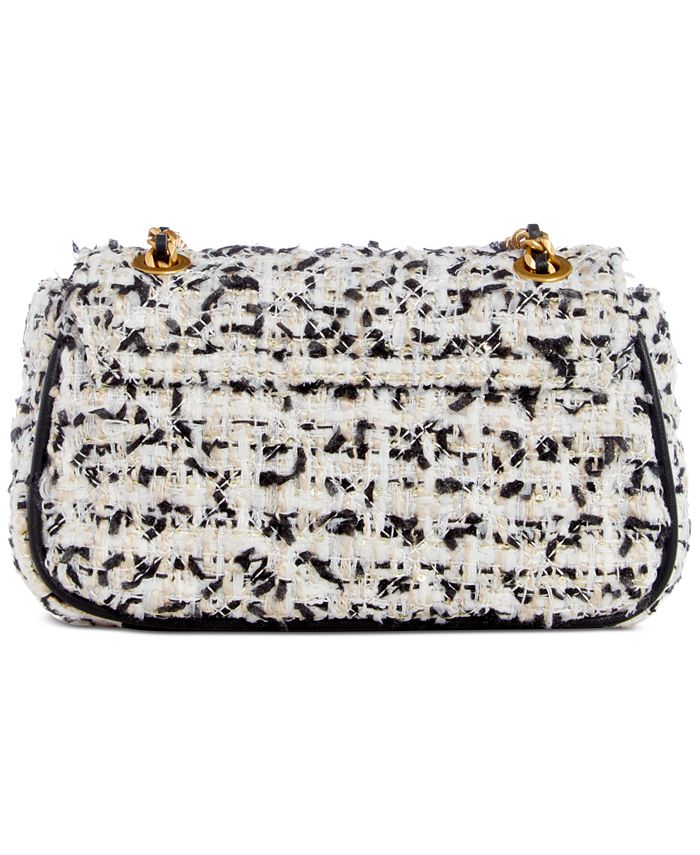 GUESS Giully Mini Tweed Convertible Chain Strap Crossbody - Macy's
