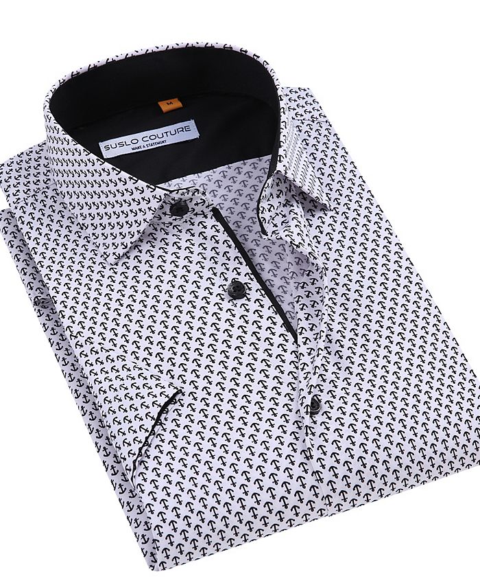 Suslo Couture Men's Slim-Fit Geo-Print Performance Shirt - Macy's