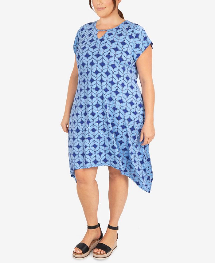 Ruby Rd. Plus Size Geo Puff Print Dress & Reviews - Dresses - Plus ...