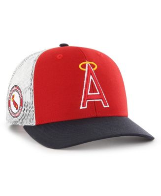 Men's '47 Brand Red, Navy California Angels Sidenote Trucker Snapback ...