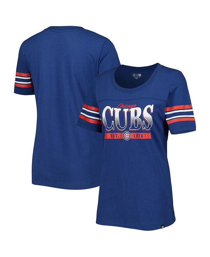 New Era Women's Blue Chicago Cubs Team Stripe T-shirt - Macy's