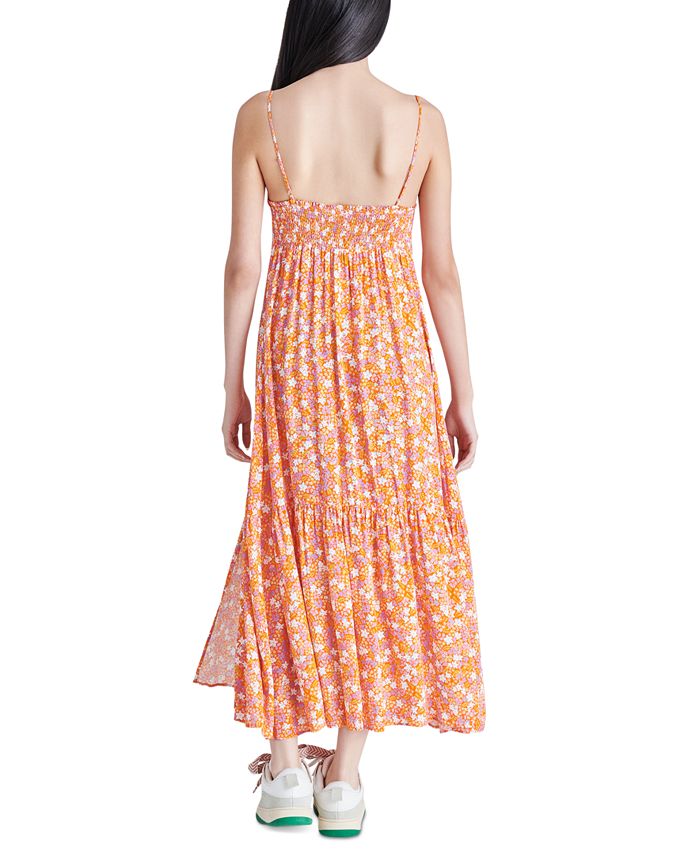 Steve Madden Women's Shayne Floral-Print Crepe Empire-Waist Midi Dress ...