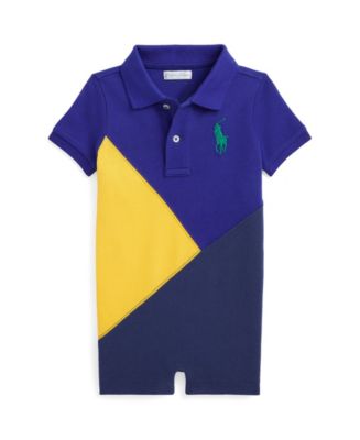 Polo Ralph Lauren Baby Boys Big Pony Cotton Mesh Polo Shortall - Macy's
