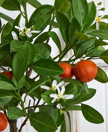 Nearly Natural 38" Potted Faux Orange Tree - Macy's