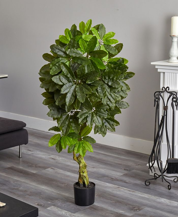 Nearly Natural Scheffler 5' Artificial Indoor/Outdoor Tree - Macy's