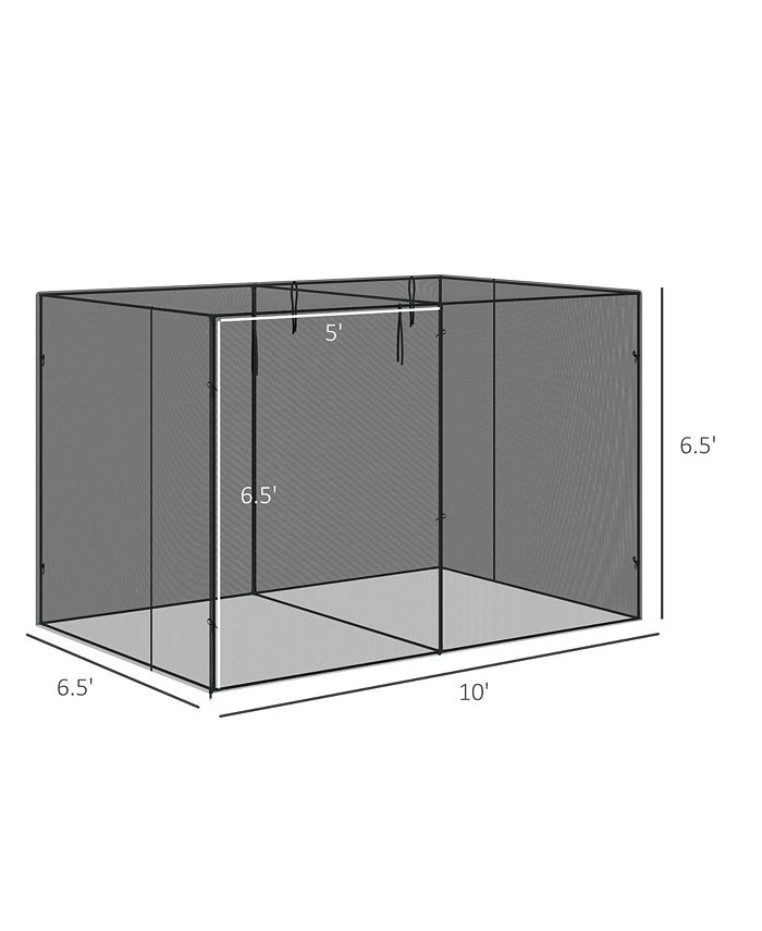 Outsunny 10 x 6.5ft Walk-in Crop Cage, Plant Protection Tent, with Two ...