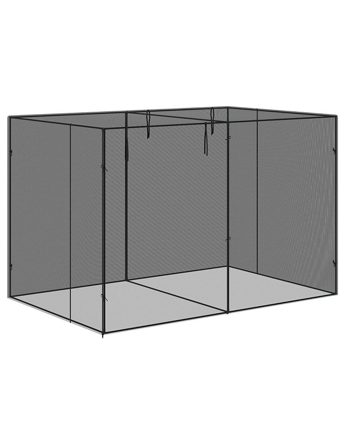 Outsunny 10 x 6.5ft Walk-in Crop Cage, Plant Protection Tent, with Two ...