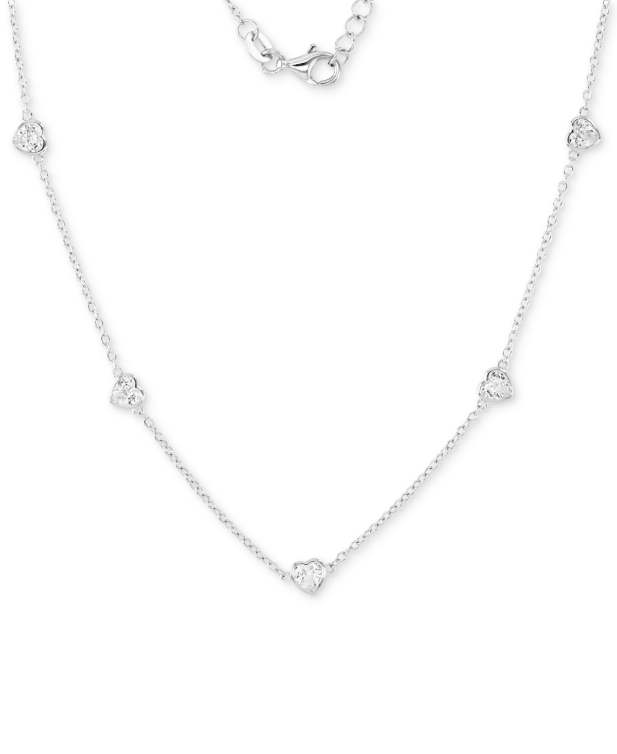 Click here for Cubic Zirconia Heart Station Collar Necklace  16 +... prices