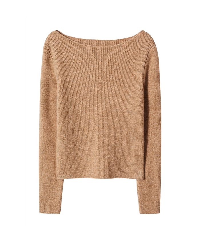 MANGO Women's Boat Neck Ribbed Sweater - Macy's