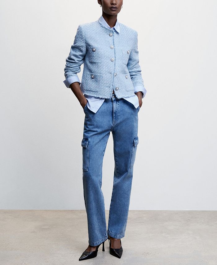 MANGO Women's Pocket Tweed Jacket - Macy's