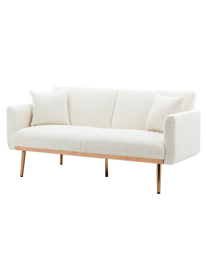 Simplie Fun Velvet Sofa, Accent Sofa. Loveseat Sofa With Metal Feet ...