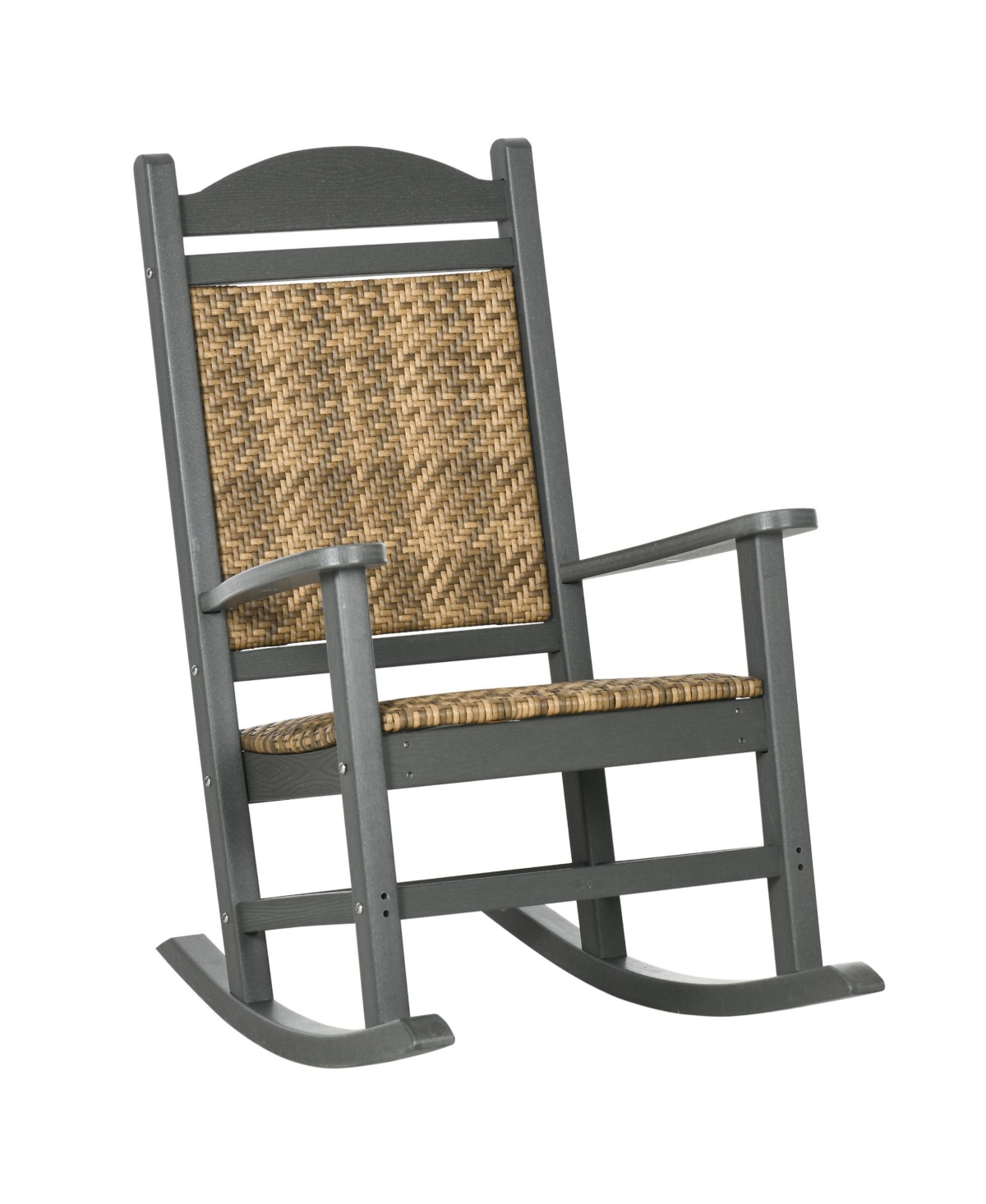 Click here for Outsunny Outdoor Rocking Chair  Hdpe Pe Wicker Pad... prices
