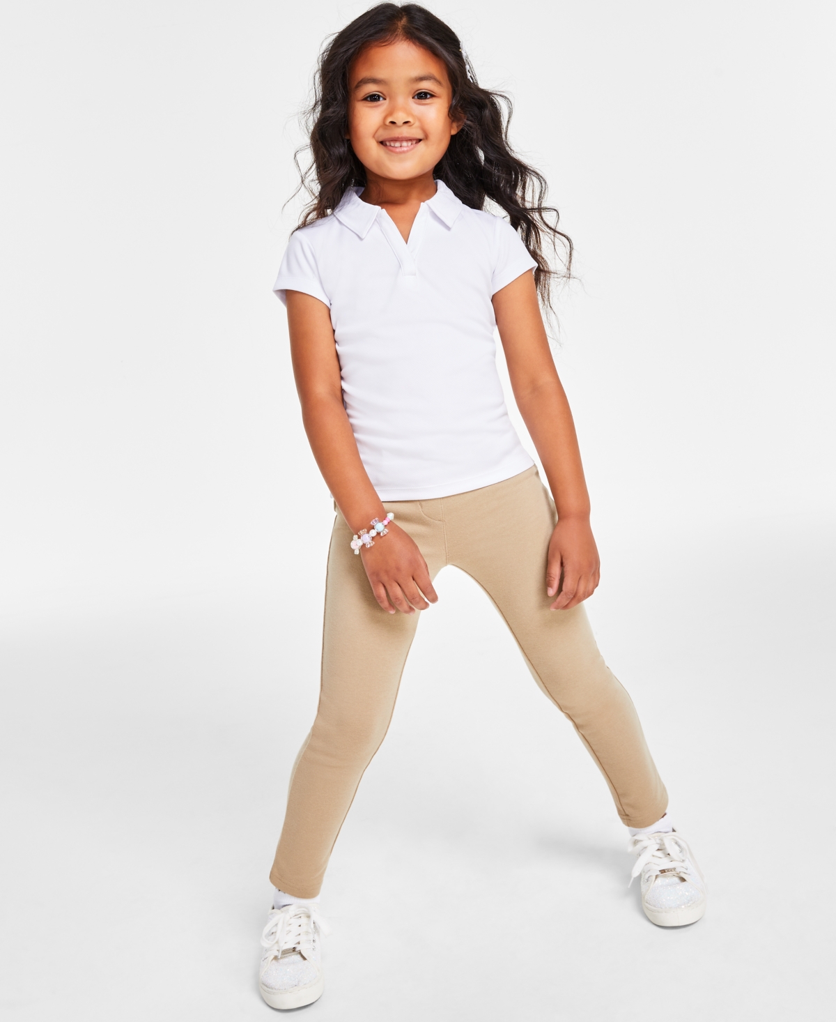 Click here for Nautica Little Girls Uniform Knit Jeggings - Khaki prices