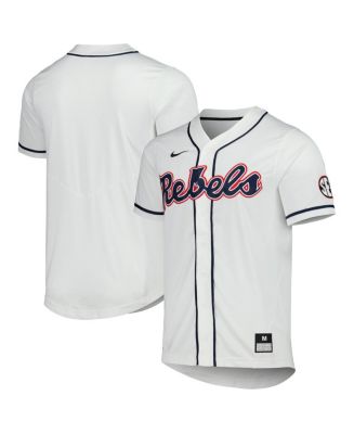 Nike Men's White Ole Miss Rebels Full-Button Replica Baseball Jersey ...