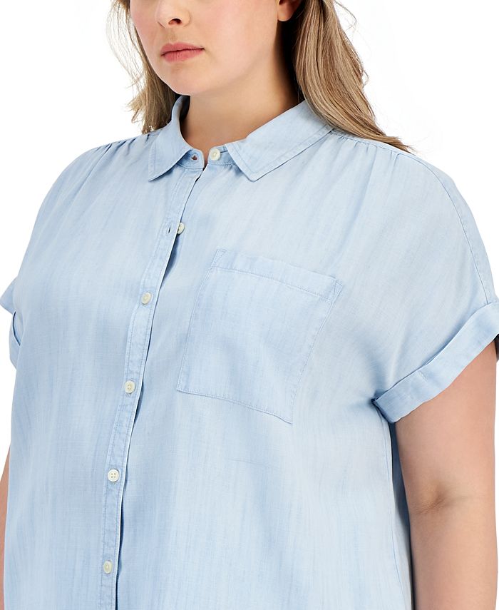 Style & Co Plus Size Camp Shirt, Created for Macy's - Macy's