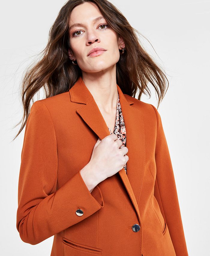 Anne Klein Women's Notched-Collar One-Button Blazer - Macy's