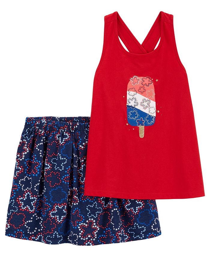 Carter's Little Girls 4th of July Outfit Tank and Skorts, 2 Piece Set ...