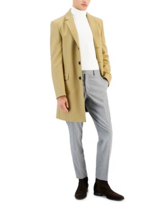 HUGO by Hugo Boss Men's Slim-Fit Migor Beige Overcoat - Macy's