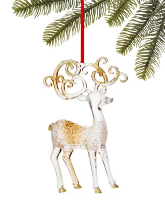 Holiday Lane Spiced Cider Glittered Deer Ornament, Created for Macy's ...
